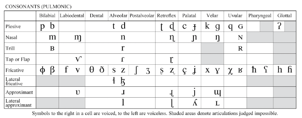 International Phonetic Alphabet (IPA) – INLP Linguistic Glossary